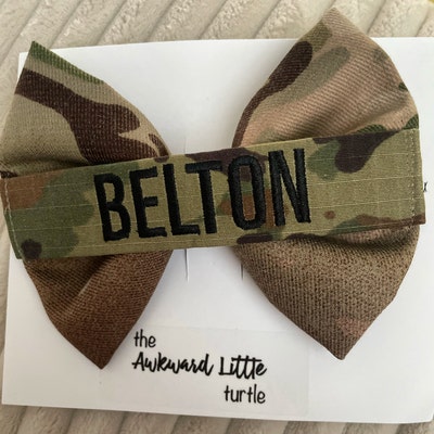Army Name Tape Bow, Military Bow, Personalized, Air Force Bow, Hair ...