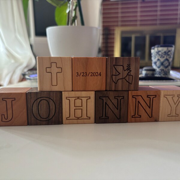 BAPTISM NAME BLOCKS - Personalized Baby or Child's Christening or ...