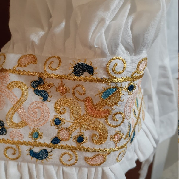 Ladies' Italian Embroidered Cotton Partlet Chemise - Etsy