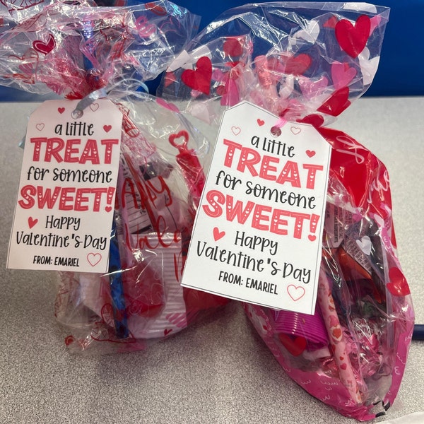 Valentine's Day Tag, Sweet Treat, Valentine Gift Label, Kids School ...