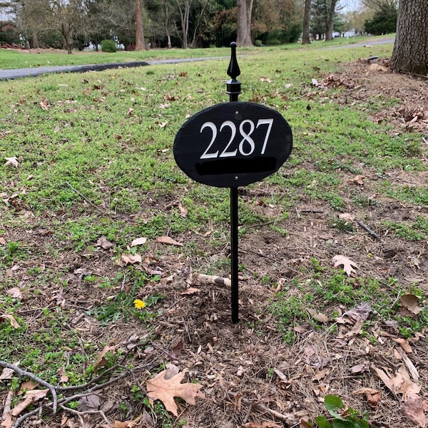 SLATE ADDRESS MARKER Sign ( Carved Numbers ) With Lawn / Yard Stake ...