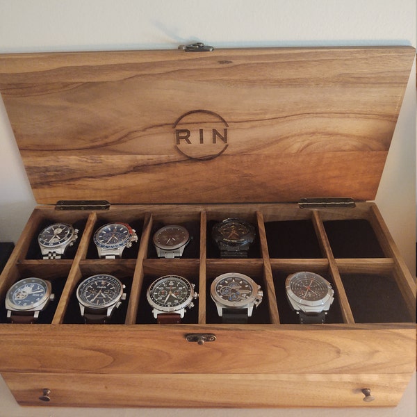 Watch Box for 12,watch Box for Men 4,wood Watch Box Drawer,5th ...