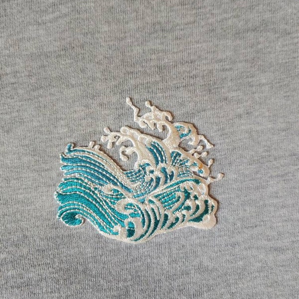 Ocean Wave, Sea Wave Patch, Cool Patch, Embroidered Iron-on Patch ...
