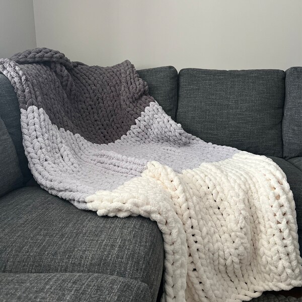 Large Handmade Chunky Knit Blanket | Soft | Warm | Cozy | the Perfect ...