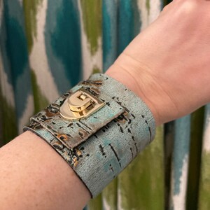 Bronze Python Cuff Bracelet Boho Leather Bracelet for Woman - Etsy