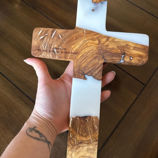 Custom Made Resin&olive Wood Wall Cross,wooden Crucifix,epoxy and Olive ...