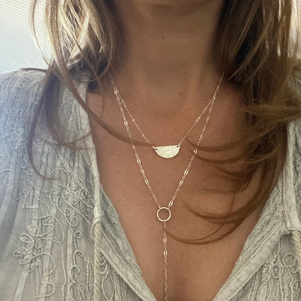 Double Necklace Set, Set of 2, Gold, Silver, Two Necklaces, Layering ...