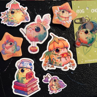 Ornamental Cabbage Frog Art Print Original Wall Hanging Cottagecore ...