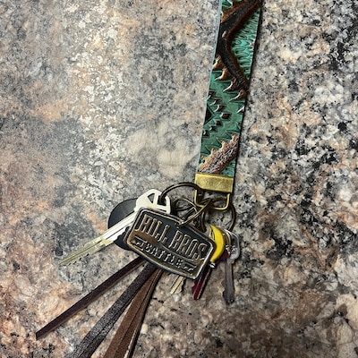 Leather With Fringe Wristlet Keychains Western Cowgirl Boho - Etsy