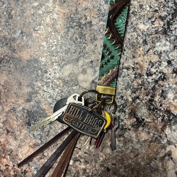 Leather With Fringe Wristlet Keychains Western Cowgirl Boho - Etsy