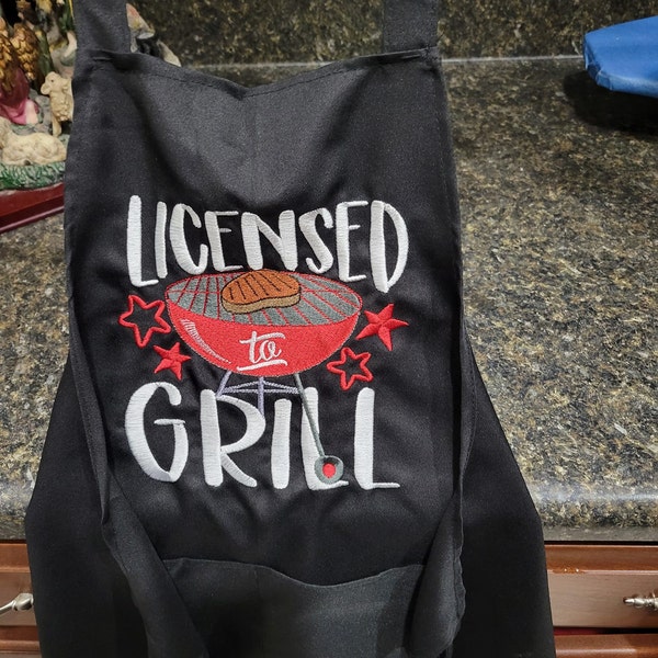 Licensed to Grill Embroidery Design - 4x4 5x7 6x10 Sizes Included - BBQ ...