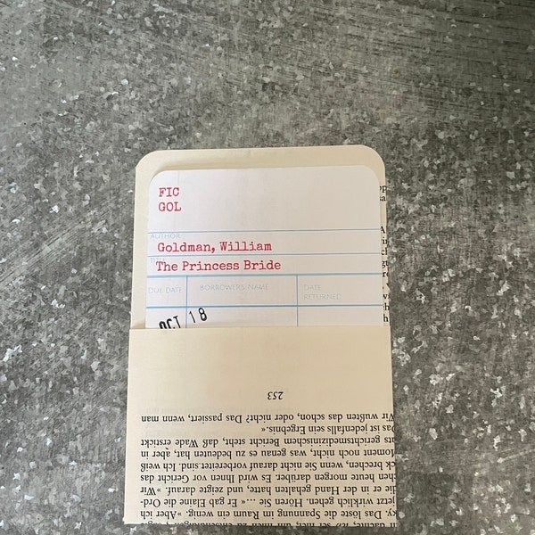 Princess Bride Valentine, Anniversary, Wedding Library Card, Book Quote ...