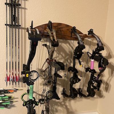 Compound Bow Recurve 6-place Solid Oak Wall Display Rack - Etsy