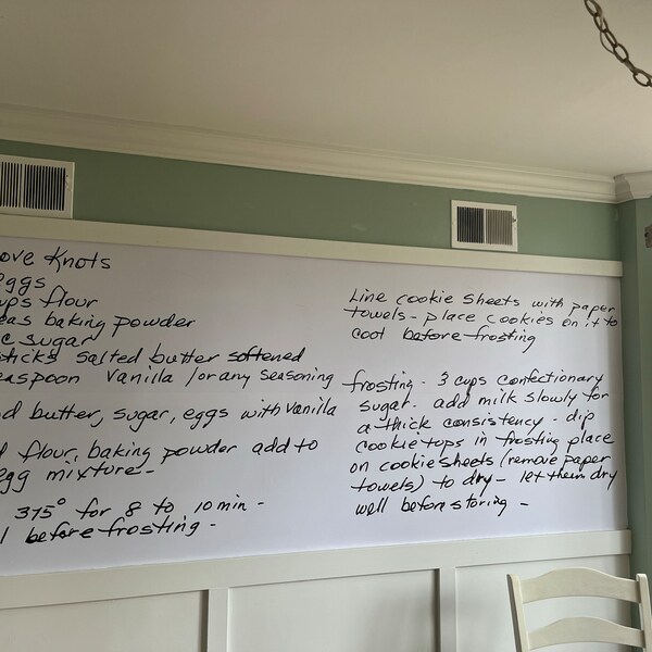 Custom Handwritten Recipe Wallpaper Mural: Peel and Stick Kitchen Decor ...