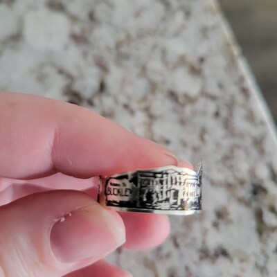 Your City Ring Any Cityscape Ring Travel Ring Custom Silver Ring State ...