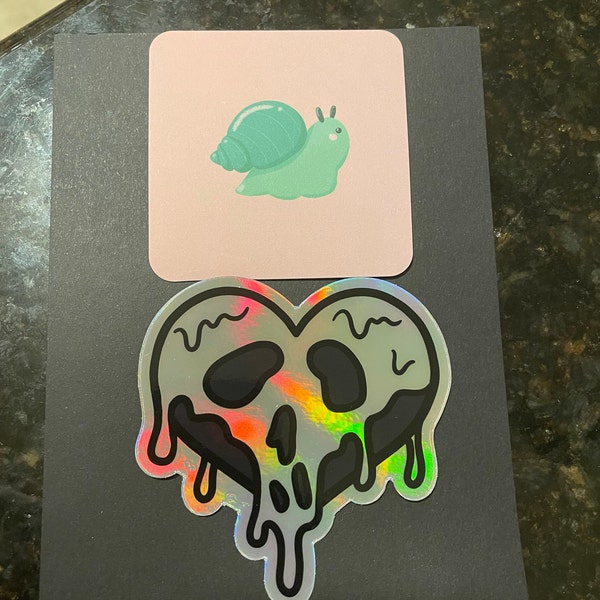 Holographic Poisoned Heart Vinyl Sticker | Waterproof Dripping Heart ...