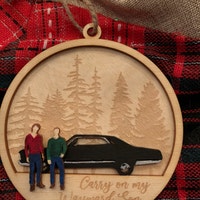Supernatural Christmas Ornament, Sam, Dean and Baby, Handmade Wooden ...