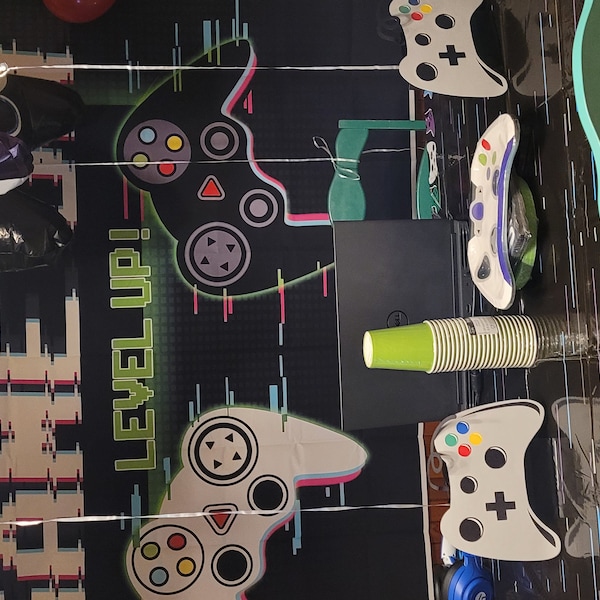 2 Video Game Controller Birthday Party Balloon Holder Centerpiece Cake ...