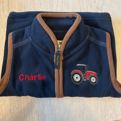 Personalised Childrens Fleece Gilet With Tractor Design - Etsy