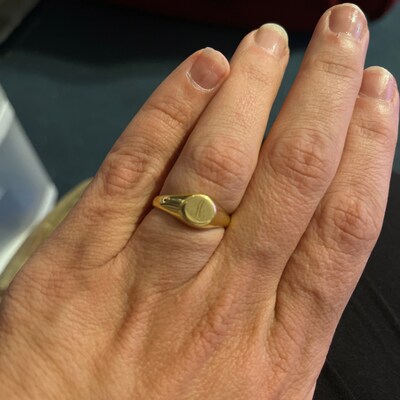 14K Gold Filled Signet Monogram Ring Initial Gold Signet - Etsy