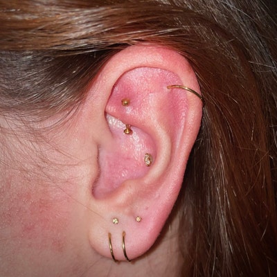 NEW 16G/18G/20G Tiny Sparkly Golden Honey CZ Threadless Push Pin Labret ...