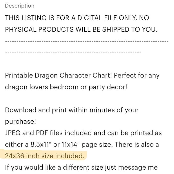 Printable Dragon Character Chart- Instant Download Wall Art - Wings ...