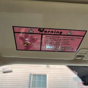 Carebears Cute Car Warning Sticker Super Kawaii,car Accessory,car Visor ...