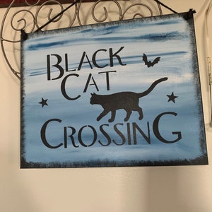 Black Cat Sign Cat Mom Gift Black Cat Home Fall and - Etsy