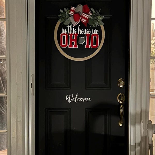 Ohio State Door Hanger | Ohio State Buckeyes | Ohio State Wreath ...