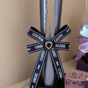 BTS SUGA AGUST D Ribbon Bow Keychain Pendant Light Stick Lanyard ...