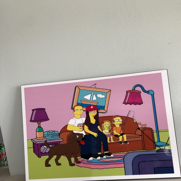 Simpsons Portrait, Christmas Gift Idea, Simpsons Couple Portrait, Gift ...