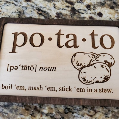 Hobbit Potato Wood Engraved Sign. Lord of the Rings Gift for - Etsy