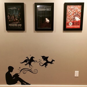 Boy Reading Magic Book Wall Decal Vinyl Art Stickers for Homes, Kids ...