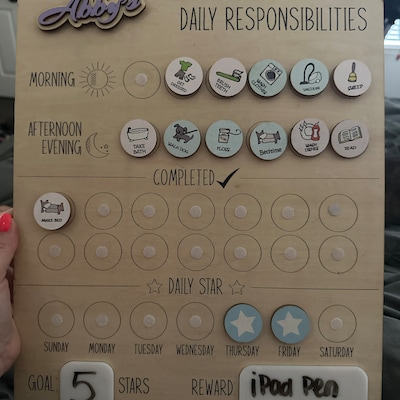 Daily Responsibilities Board Chore Chart for Kids, Daily Routine ...