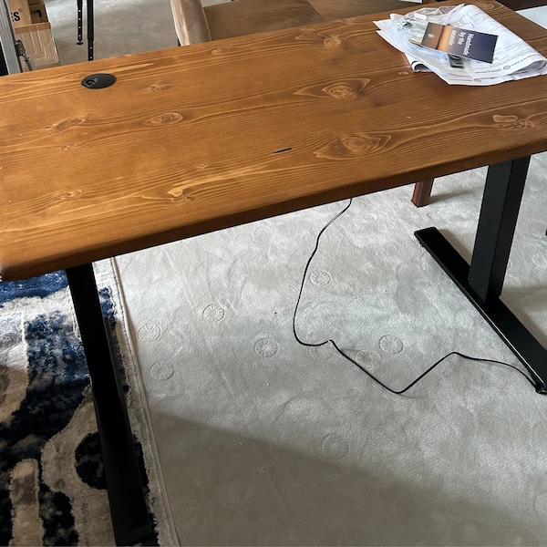 Industrial Style Height Adjustable Desk | Sit Stand Desk With Electric ...