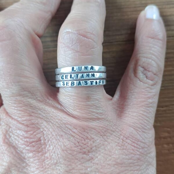 Personalized Stacking Rings/customized Rings/kids Name Rings/new Mom ...