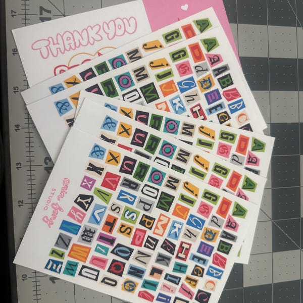Ransom Note Letters Deco Sticker Sheet - Etsy