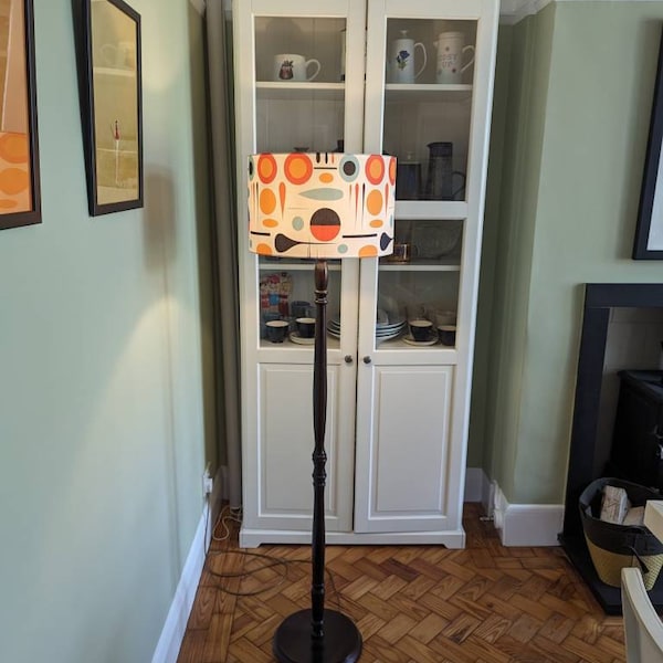 Mid Century Abstract Lamp Shade Mustard Lamp Home Decor Orange ...