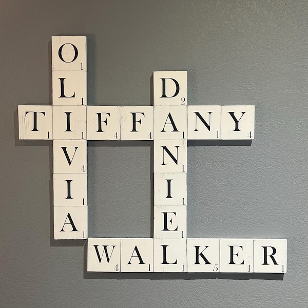 Large Scrabble Wood Tiles , 5.5" Wood Tiles Blocks, Tile Wall Art ...