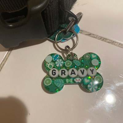 Custom Resin Pet ID Tags With Letter Beads Personalized Key - Etsy