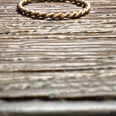 Solid Gold Braided Rope Ring, Dainty Twist Ring, 1.2mm Twisted Rope ...