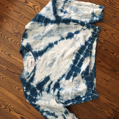 Kumo Japanese Indigo Shibori Bubbles Tshirt / Hand Dyed Organic Bamboo ...