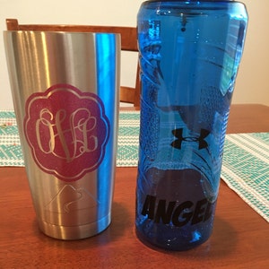 Glitter Fancy Monogram Decal YETI Tumbler Decal Elegant - Etsy