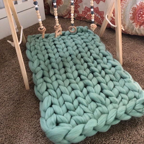 Chunky Knit Blanket, Blanket, Super Chunky Blanket, Giant Knit Blanket ...