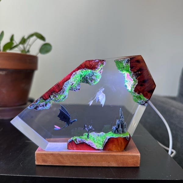 Diorama HTTYD lampe époxy, sans dent et lumière Fu.ruy lampe époxy ...