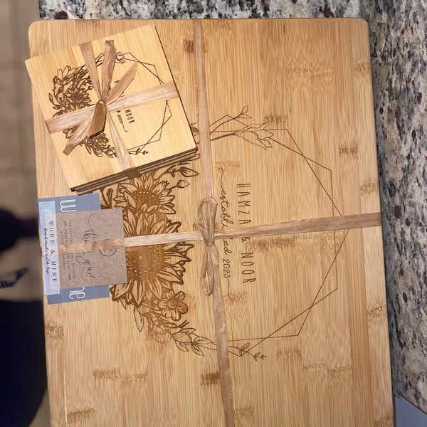 Custom Chopping Board, Personalized Cutting Board Gift Set - Custom ...