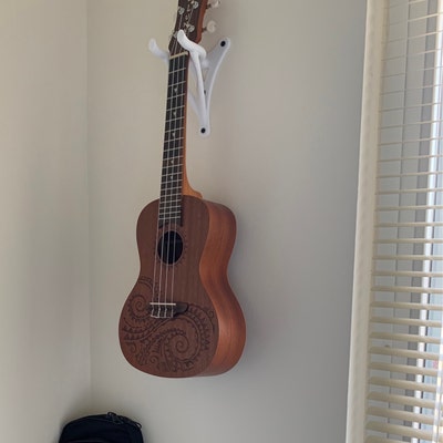Elegant Ukulele Wall Mount. Display Any Soprano Uke Upright Storage for ...