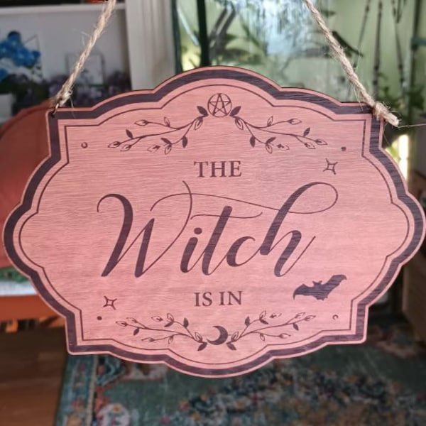 The Witch is in Sign // in Out Business Sign // Witchy Gothic Magickal ...