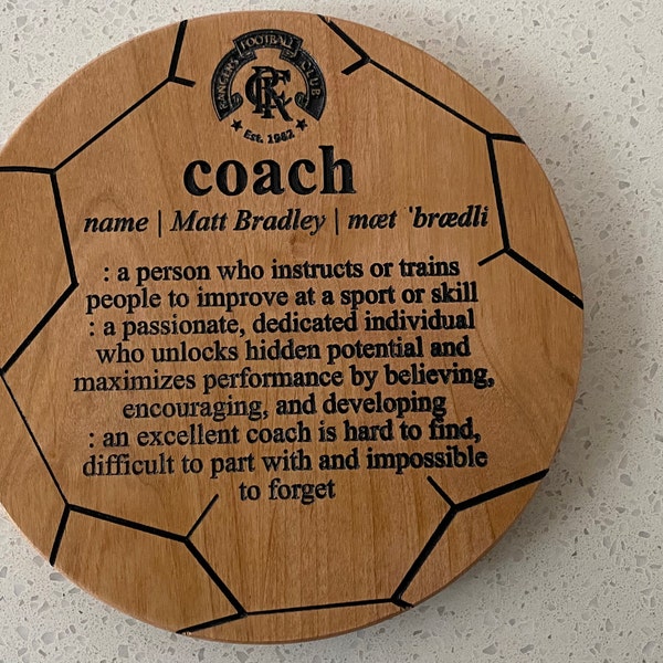 Soccer Coach Appreciation Plaque - Etsy