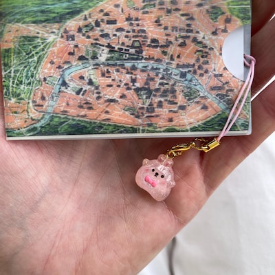 Kawaii Sakura Phone Charm Pastel Pink Cherry Blossom Keychain Kawaii ...